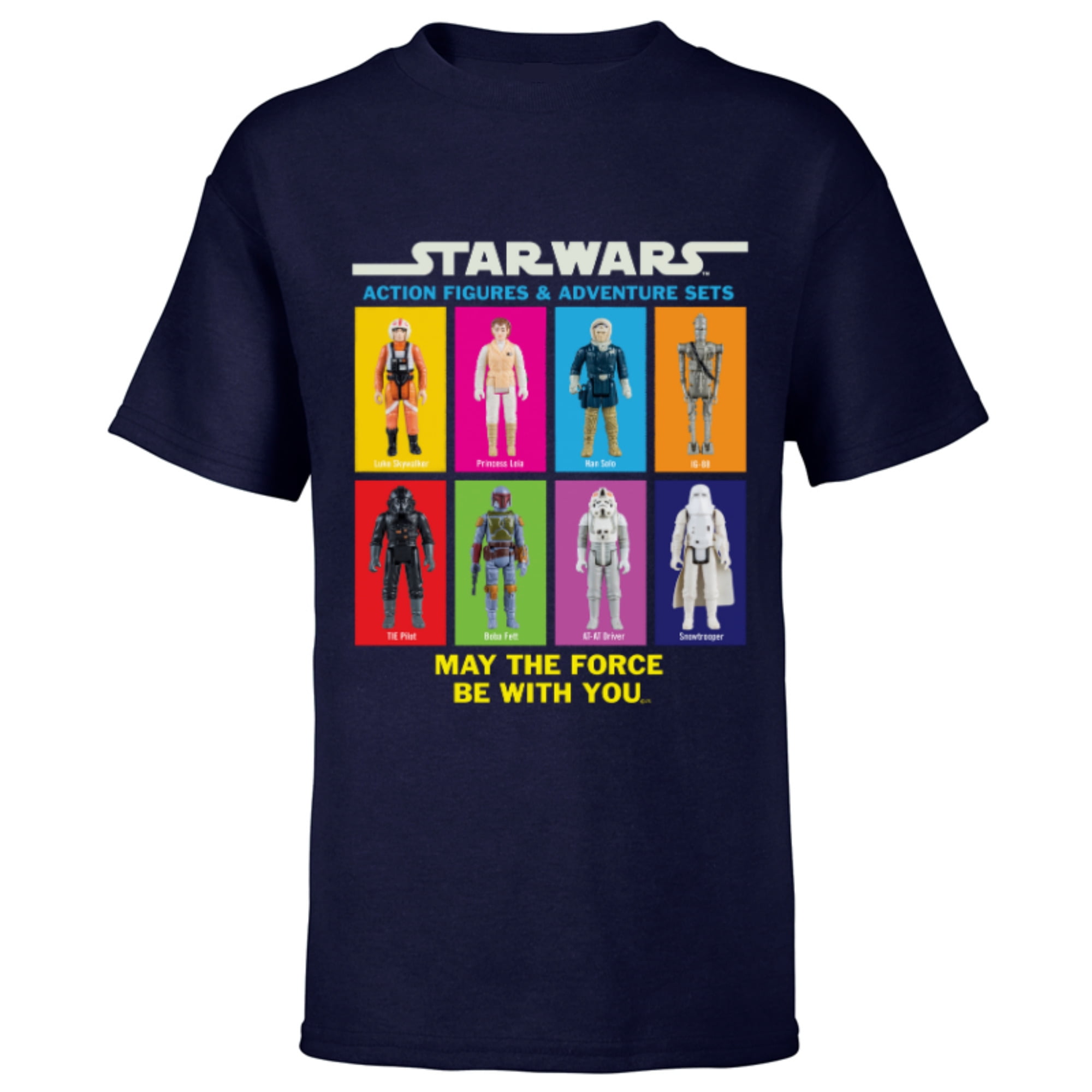 Star Wars Action Figures May The Force Be With You - Short Sleeve T ...