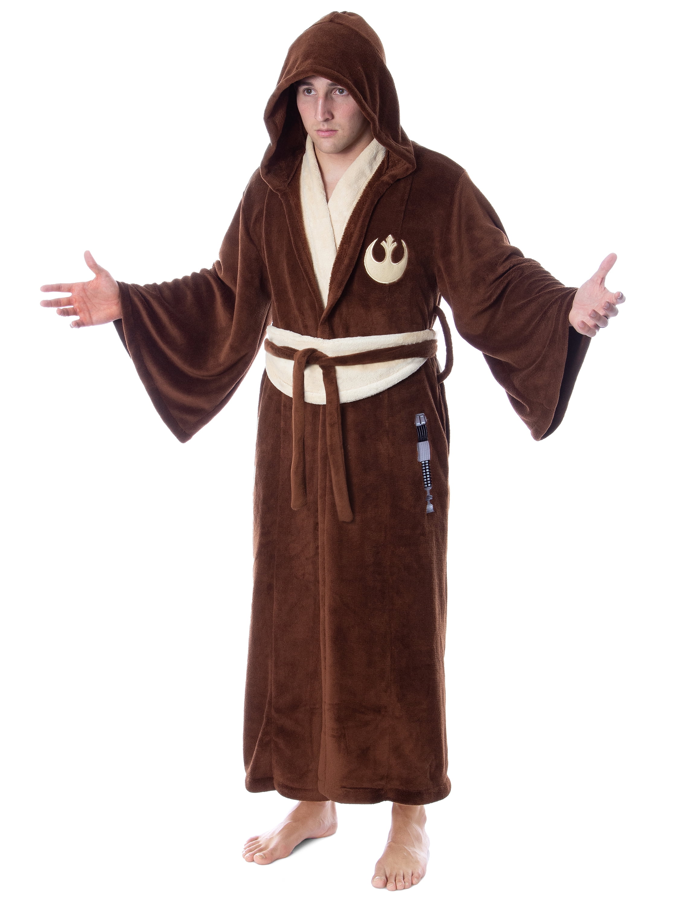 PJammy Star Wars Obi-Wan Kenobi Jedi Fleece Robe, Brown, Hooded ...