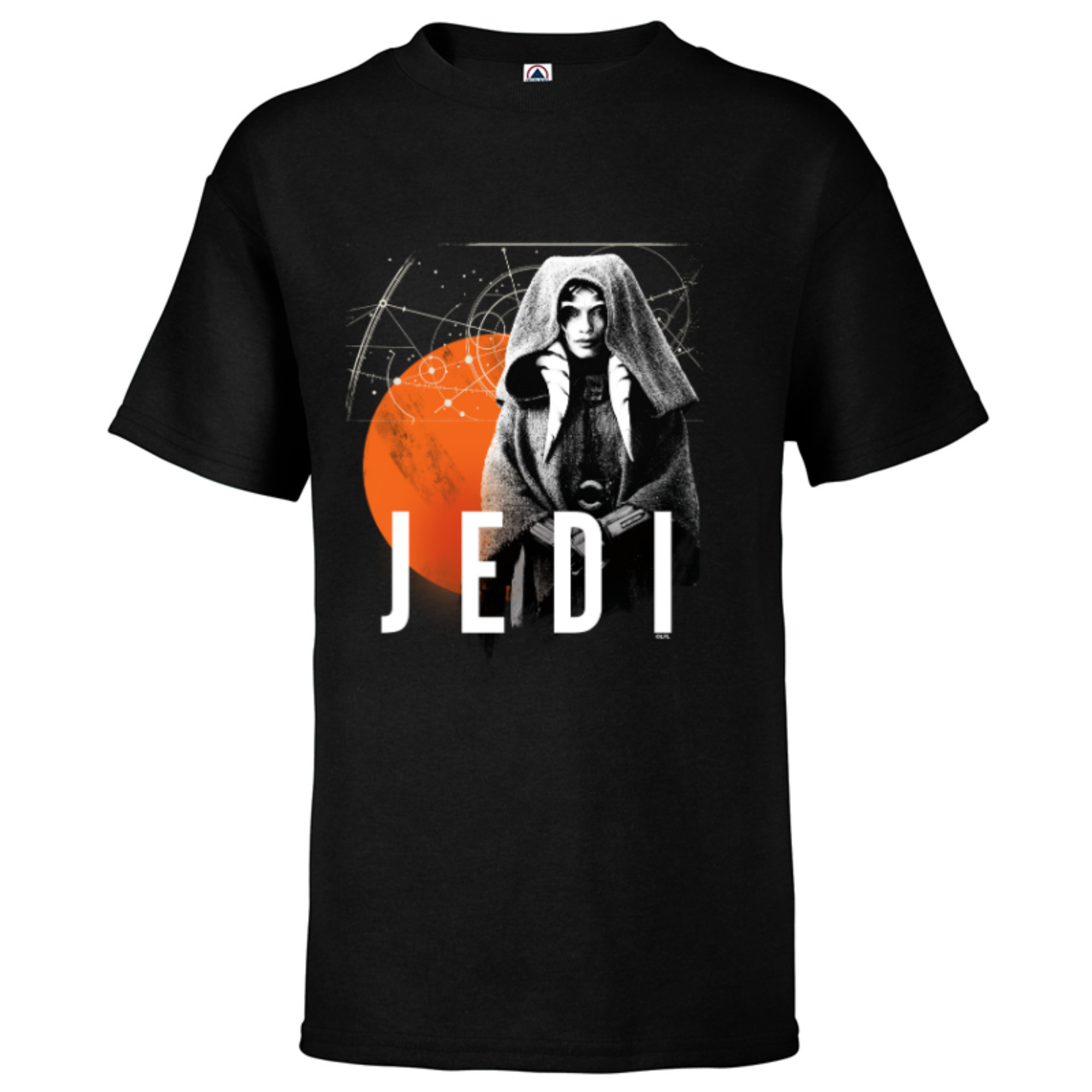 Star Wars Ahsoka Tano Jedi Star Map Disney+ - Short Sleeve T-Shirt for Kids - Customized-Black ...