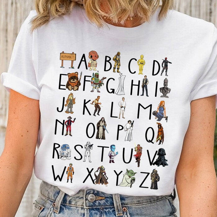 Star Wars Alphabet Characters from A to Z Shirt, Disney Teacher T-shirt ...