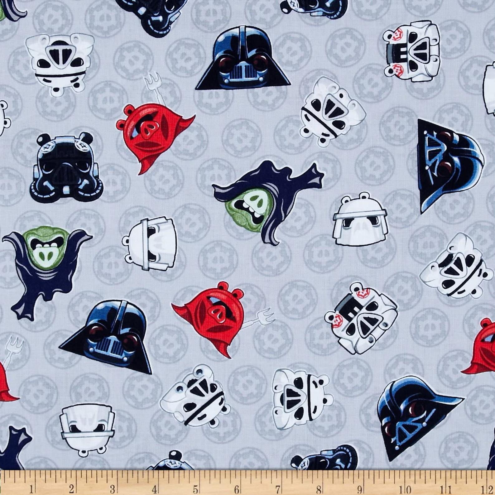 Star Wars Angry Birds Heads of Empire Grey Fabric - Walmart.com