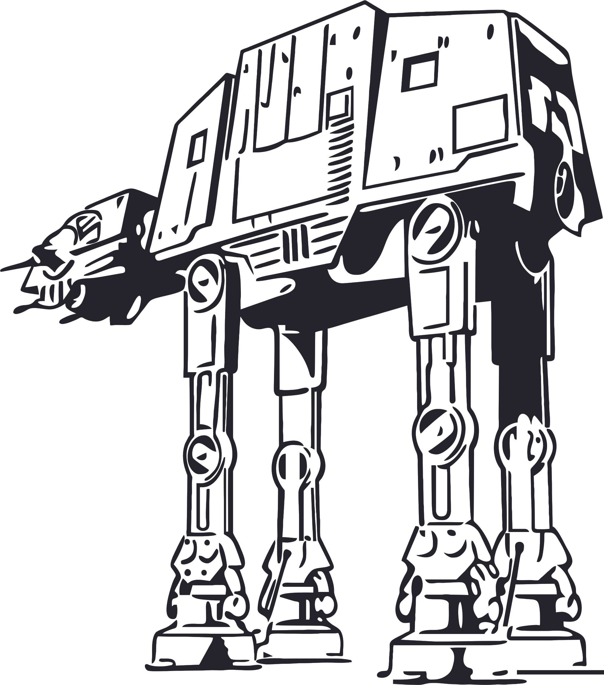 Star Wars Atat Robot Cartoon Character Wall Art Vinyl Sticker Design ...