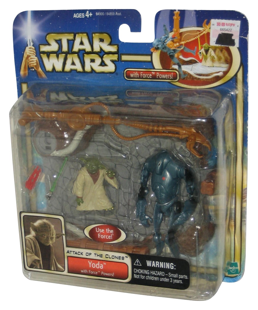 Star Wars Attack of The Clones (2002) Hasbro Yoda & Super Battle Droid ...