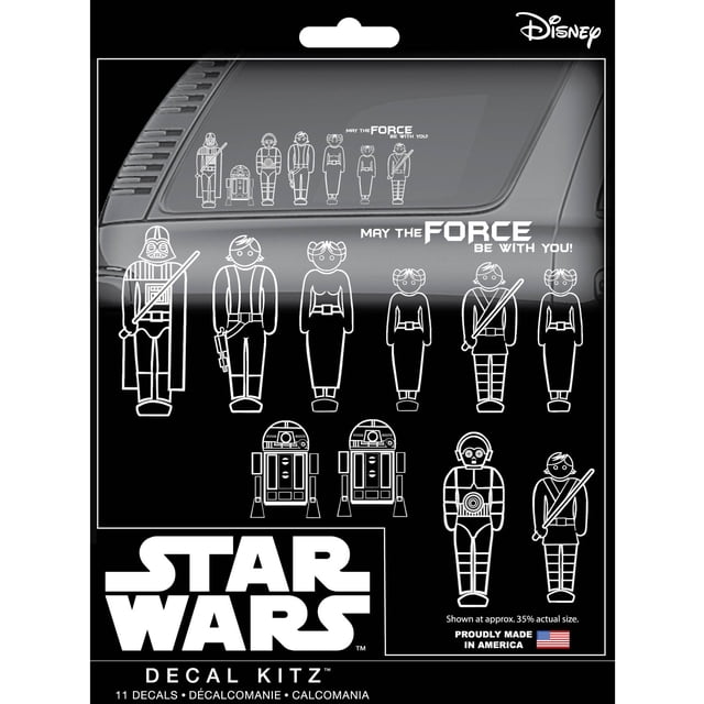 Star Wars Family Auto Decal Kit - 11 Vinyl Adhesive Weather-Resistant ...