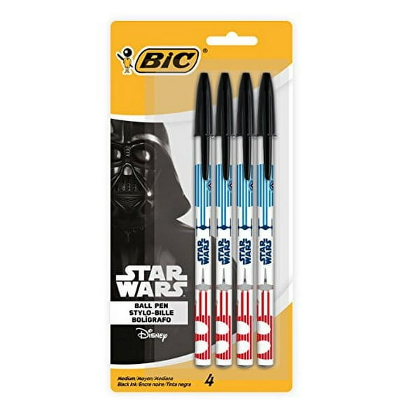 Star Wars BIC Ball Pen, Medium Point (1.0 mm), Black, 4-Count - Walmart.com
