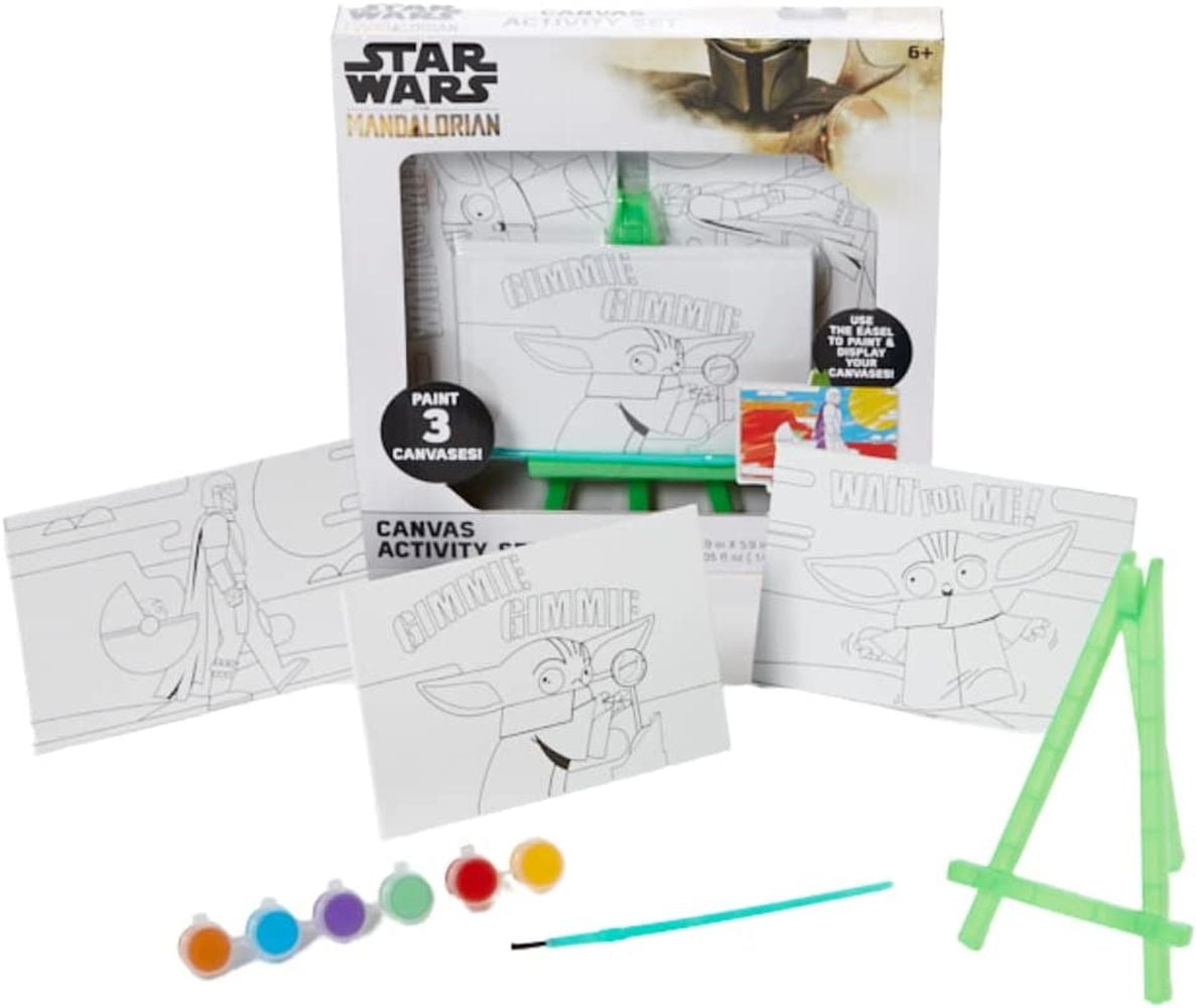 Star Wars Baby Yoda Canvas Painting Art Set with Easel Paint and ...
