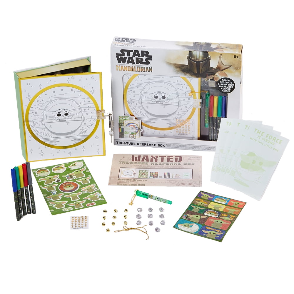 Star Wars Baby Yoda Kids Keepsake Box with Lock and Key Craft kit ...