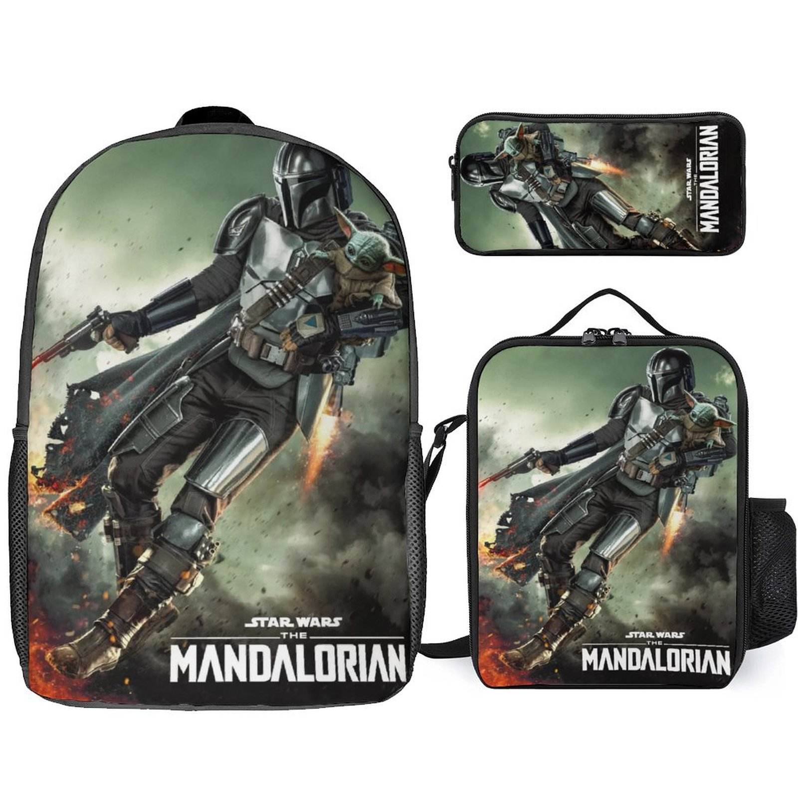 Star Wars Backpacks 3 Piece Set Bookbag with Lunch Bag And Pencil Case ...