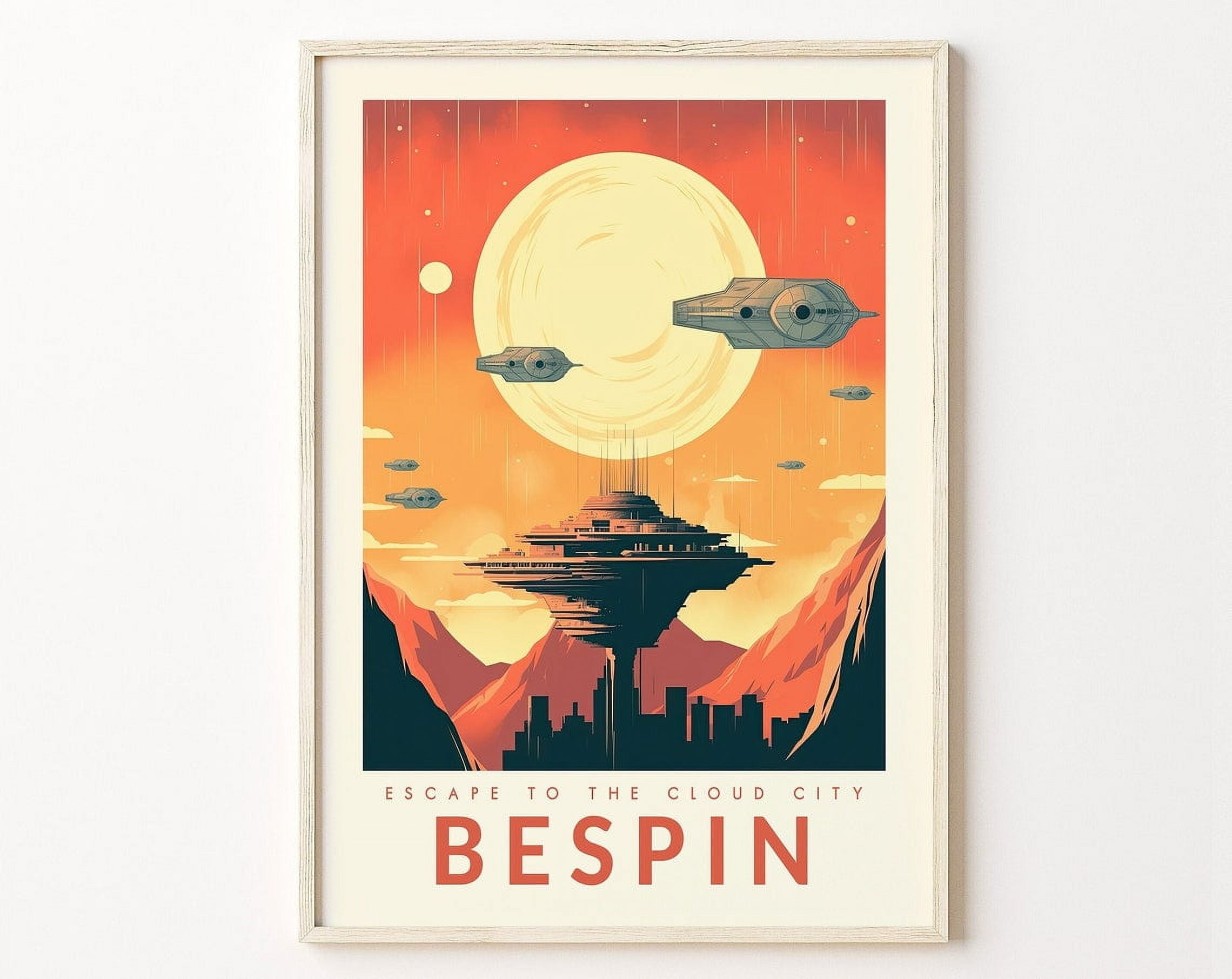 Star Wars Bespin Travel Poster, Retro Travel Print, Tatooine Hoth Endor ...
