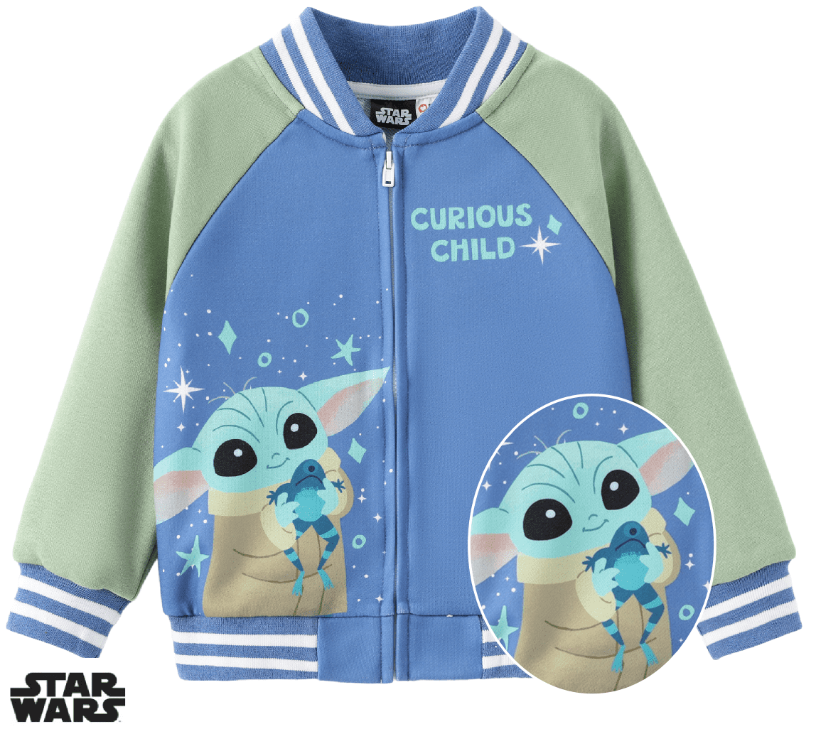 Star Wars Boys Bomber Jackets Baby Yoda Varsity Lightweight Sweatshirts ...