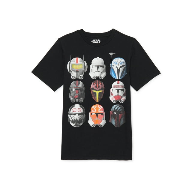 Star Wars Boys Clone Helmets, Crew Neck, Short Sleeve, Graphic T-Shirt ...