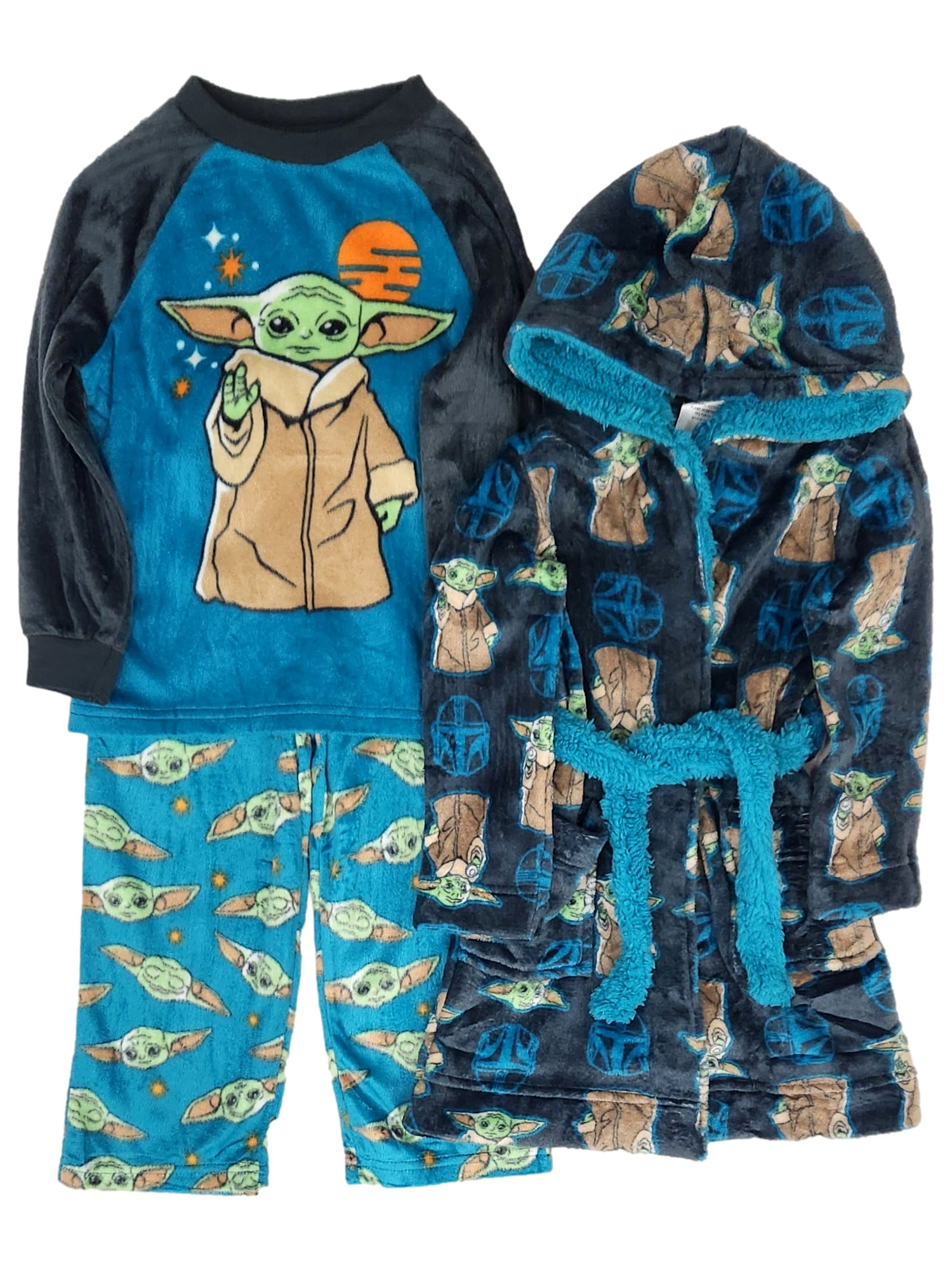 Star Wars Boys Plush Green Baby Yoda Bath Robe Pajama Set Size (6 ...