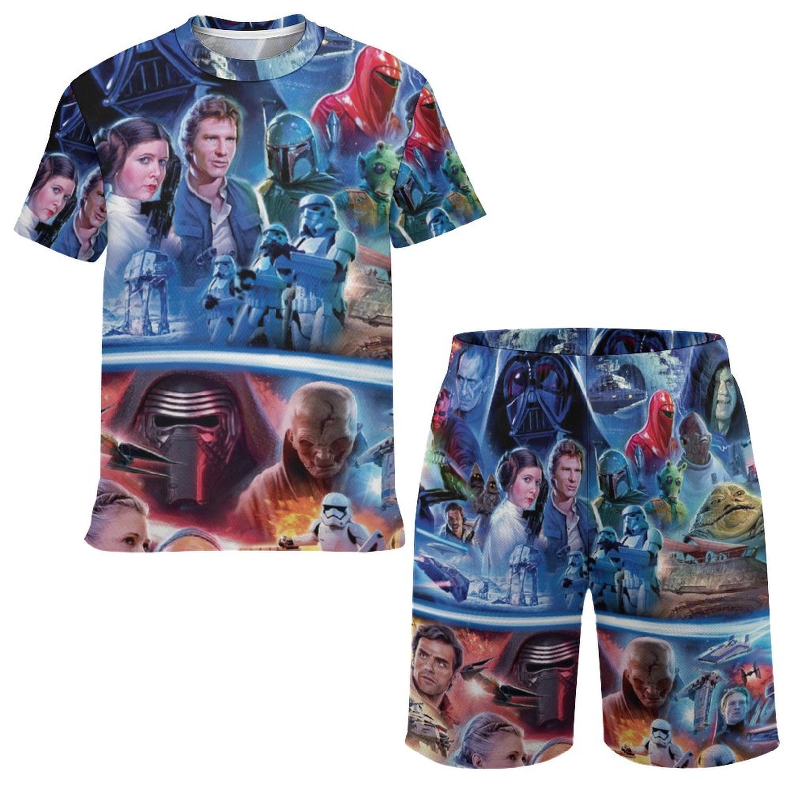 Star Wars Boys Short Sleeve T-Shirt And Shorts Outfit Set Activewear ...