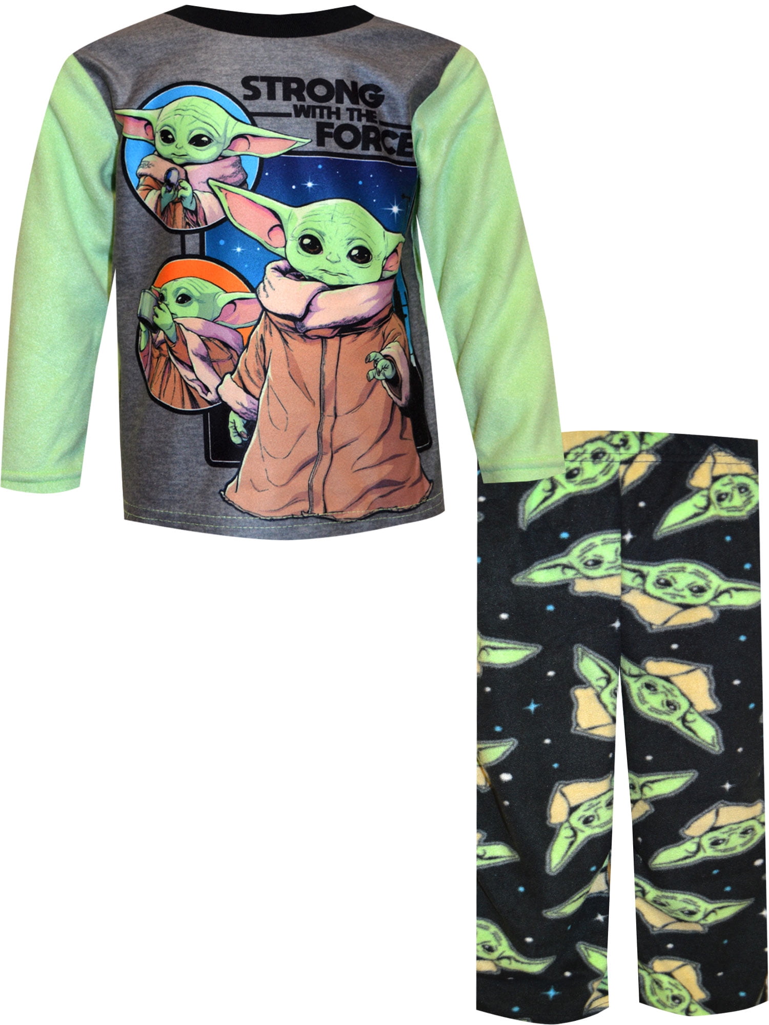 Star Wars Boys Star Wars Mandalorian Grogu Strong with the Force Pajamas (4) - Walmart.com