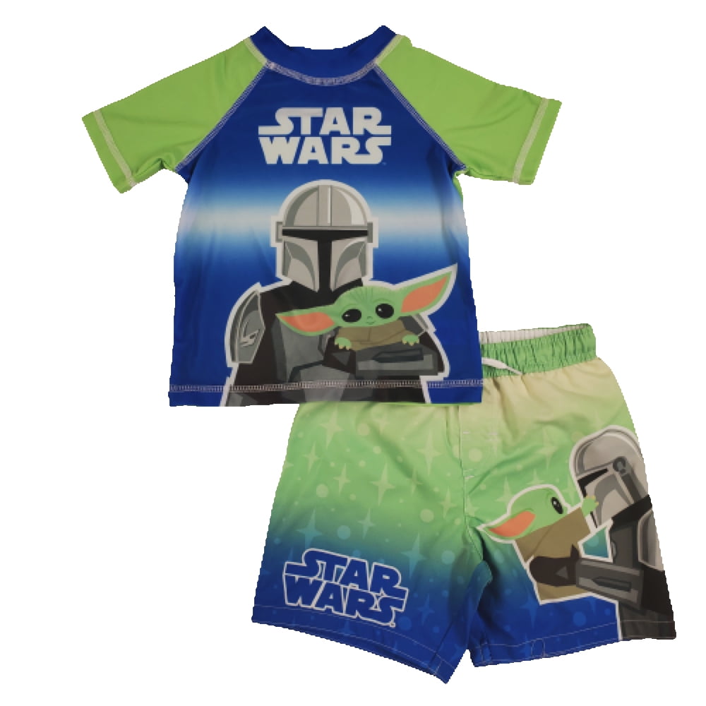 Star Wars Boys Swimming Trunks and Rash Guard Shirt Toddler Two Piece ...