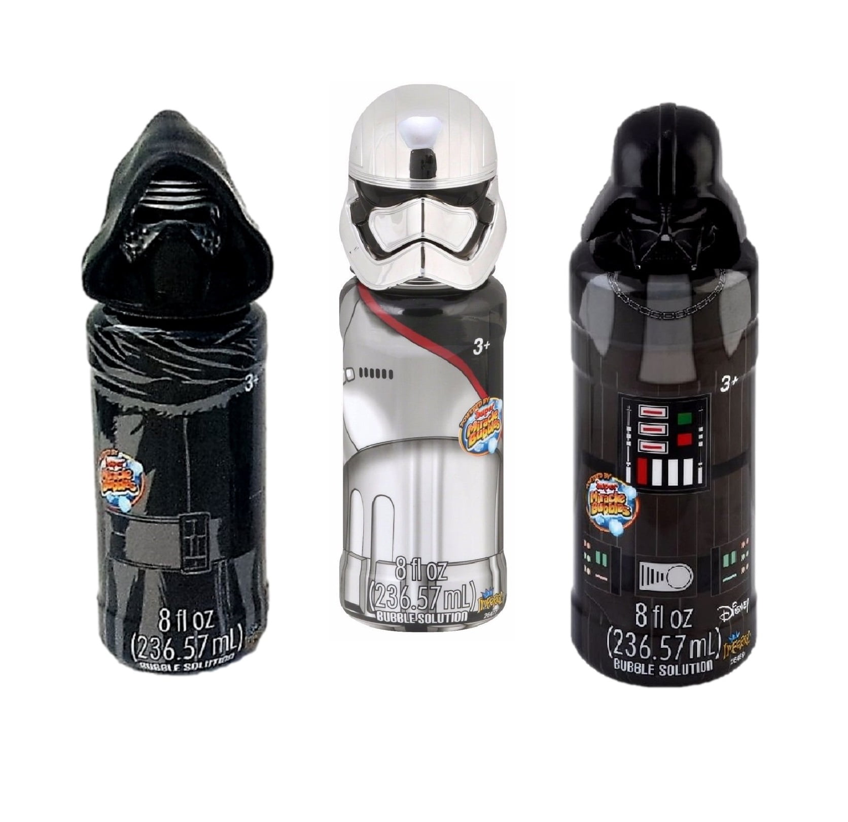 Star Wars Bubbles 3 Pack Darth Vader Captain Phasma Kylo Ren Bubble ...