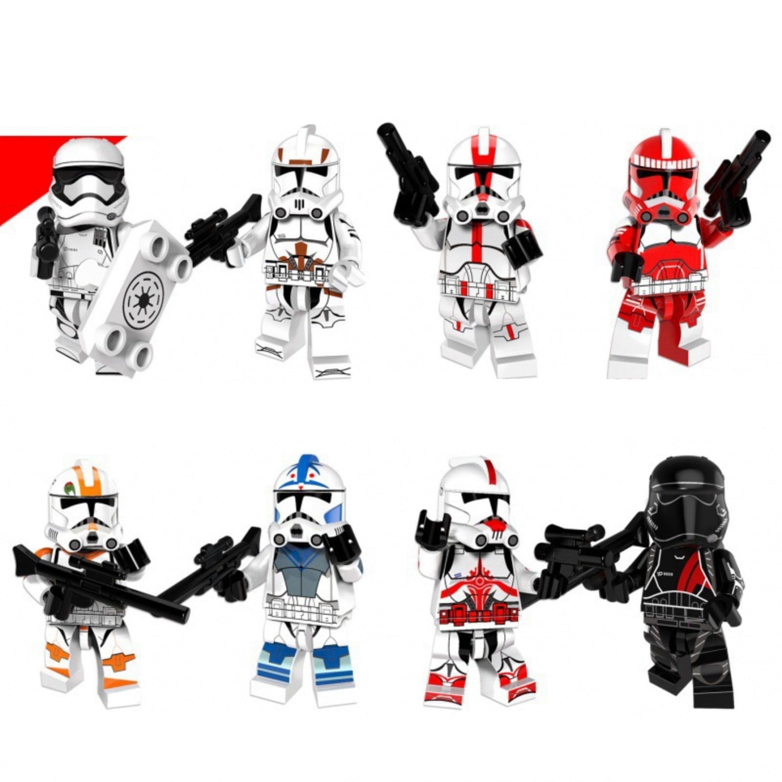 Star --- Wars Building Blocks 8PCS Toy Soldiers Clone Troopers Humanoid ...