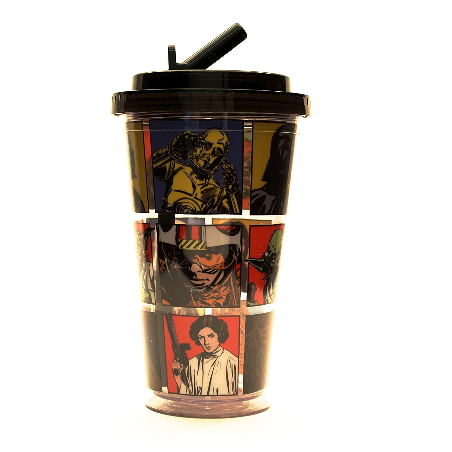 Star Wars Character Grid 16oz Flip Straw Cold Cup - Walmart Business ...