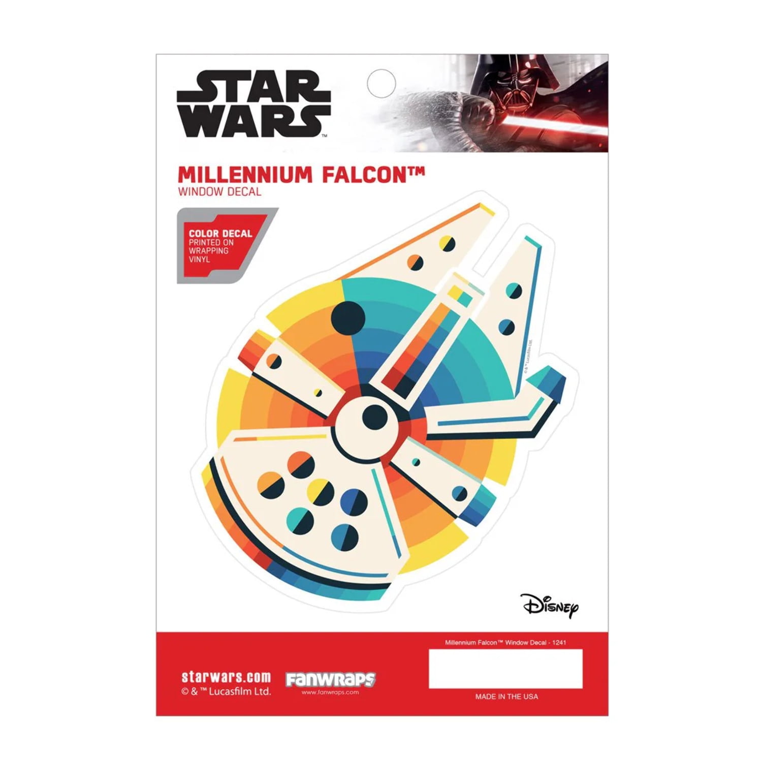 Star Wars Chromatic Millennium Falcon Window Decal - Walmart.com