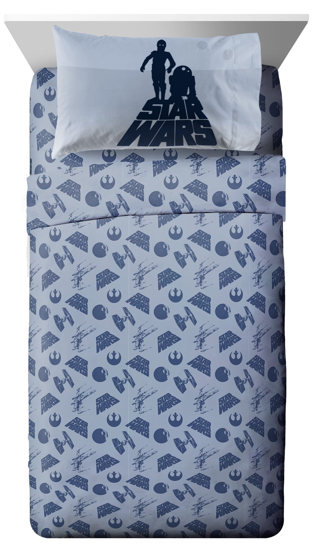 Star Wars Twin Bed Classic Microfiber Sheet Set - Walmart.com