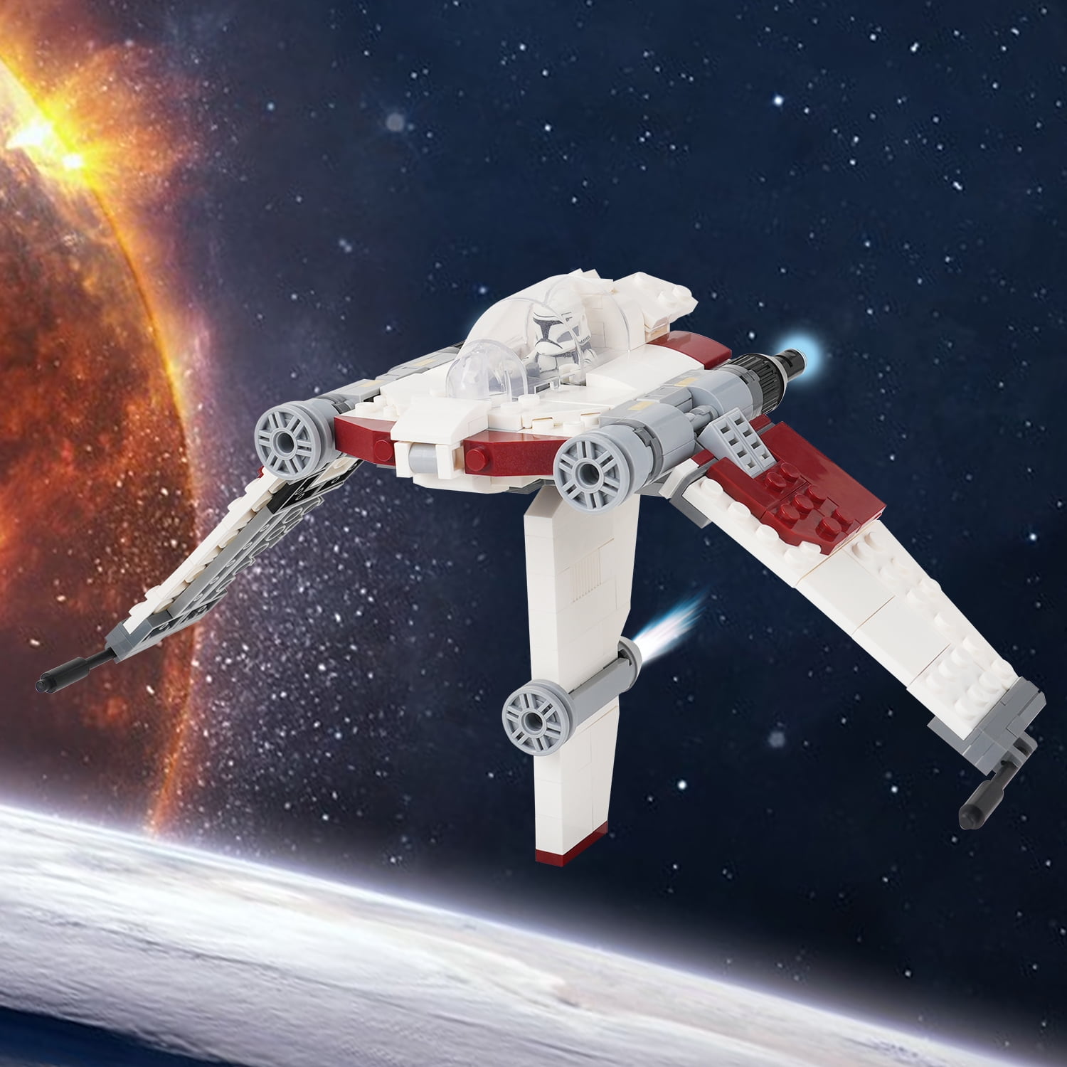 Star Wars Clone Trooper & Torrent Star Fighter Building Block Figure ...