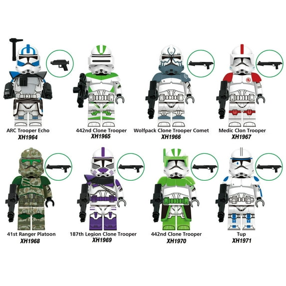 Star Wars Clone Wars Commanders Building Block Figures X 8 Sets 4 ...