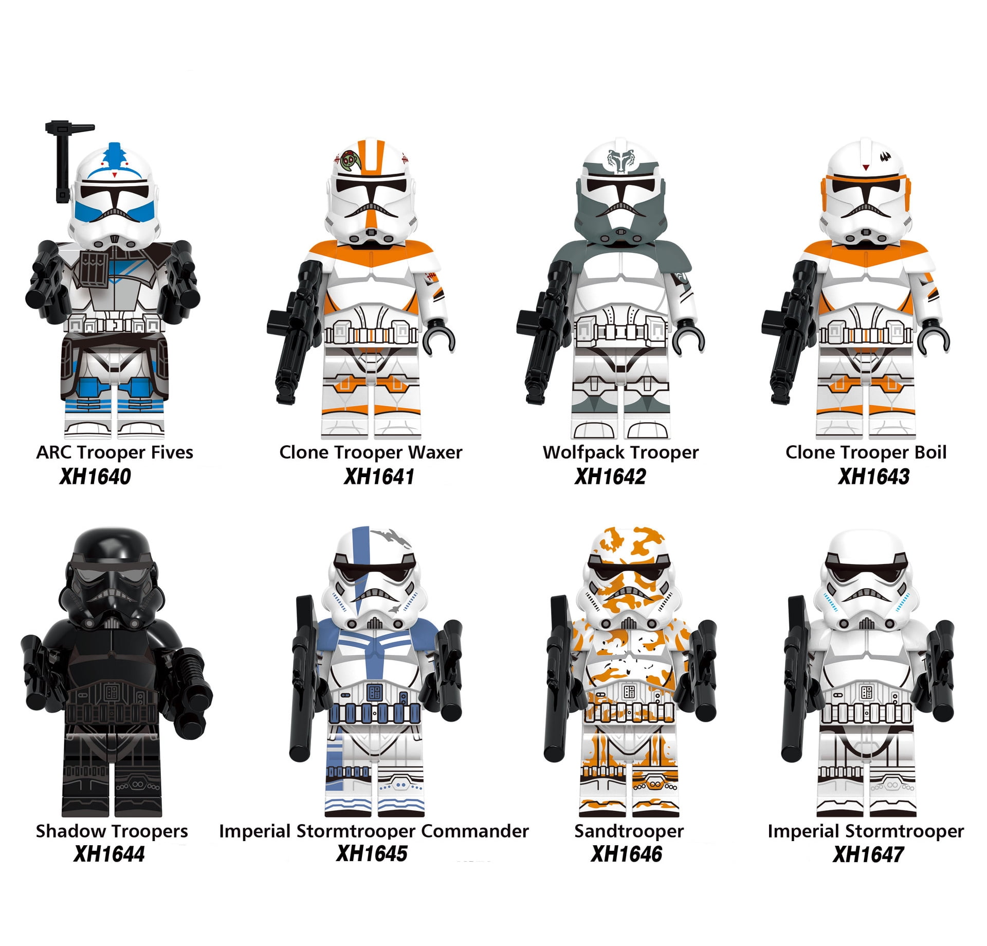 Star Wars Clone Wars Commanders Building Block Figures X 8 Sets 1 ...