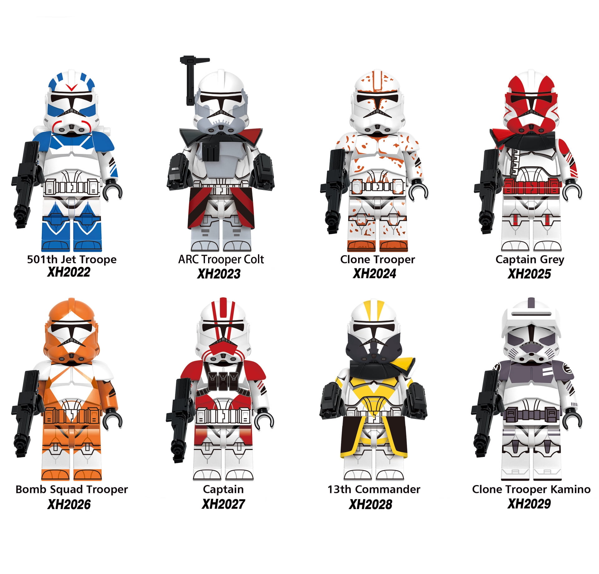 Star Wars Clone Wars Commanders Building Block Figure X 8 Sets 7 ...
