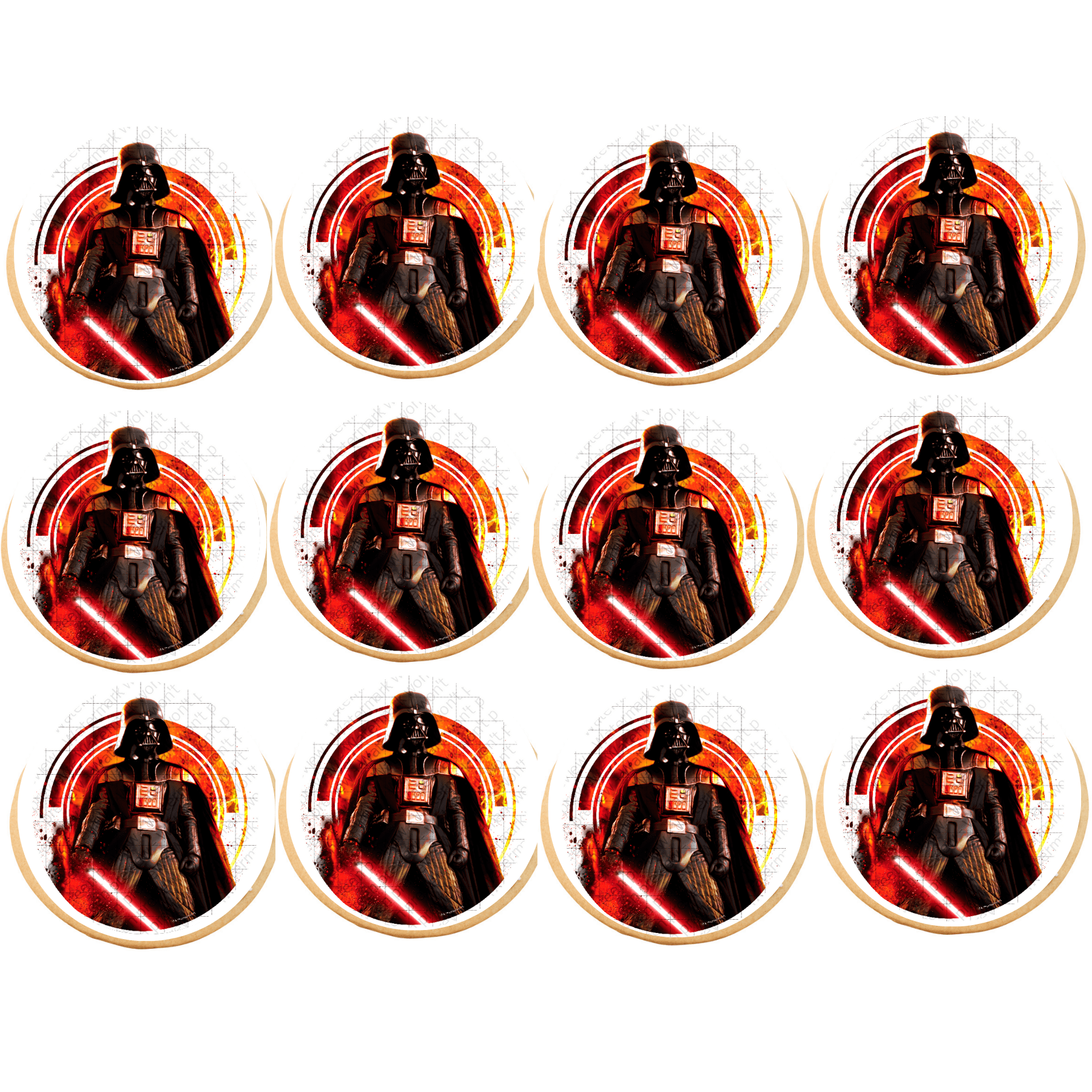 Star Wars Darth Vader 12pack Edible Cupcake Decoration Toppers ...