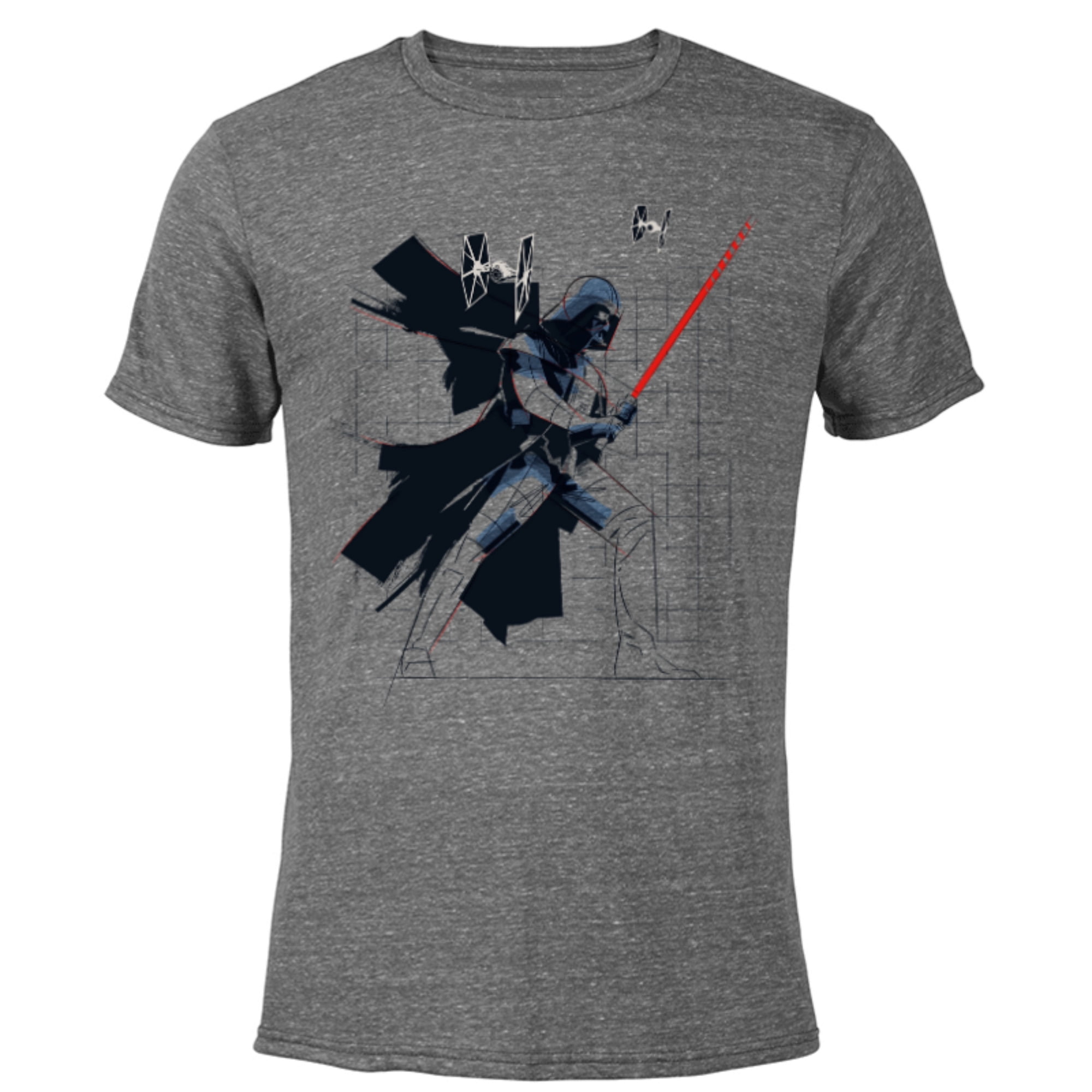 Star Wars Darth Vader Dynamic Grid Sketch - Short Sleeve Blended T ...