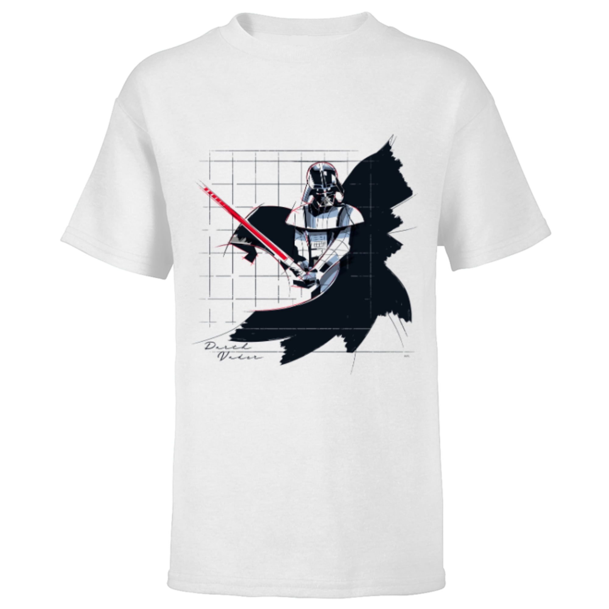 Star Wars Darth Vader Lightsaber Pose Grid Sketch - Short Sleeve T ...