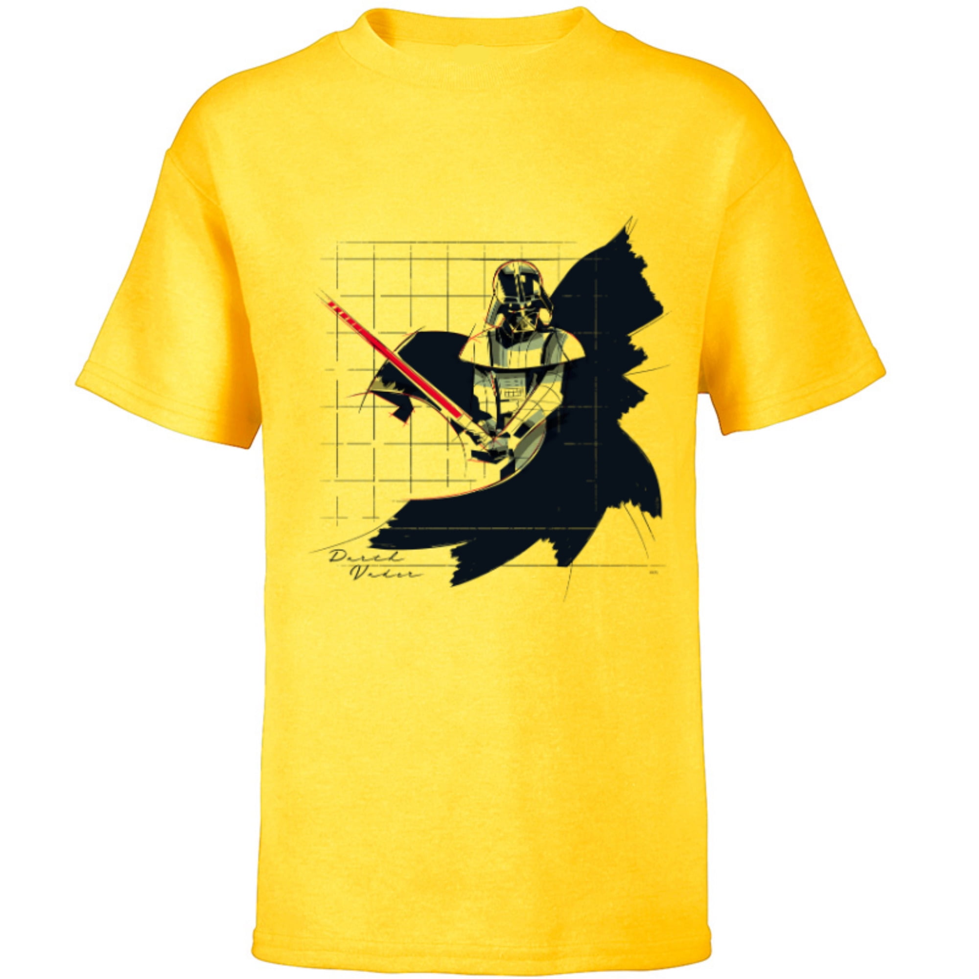 Star Wars Darth Vader Lightsaber Pose Grid Sketch - Short Sleeve T ...