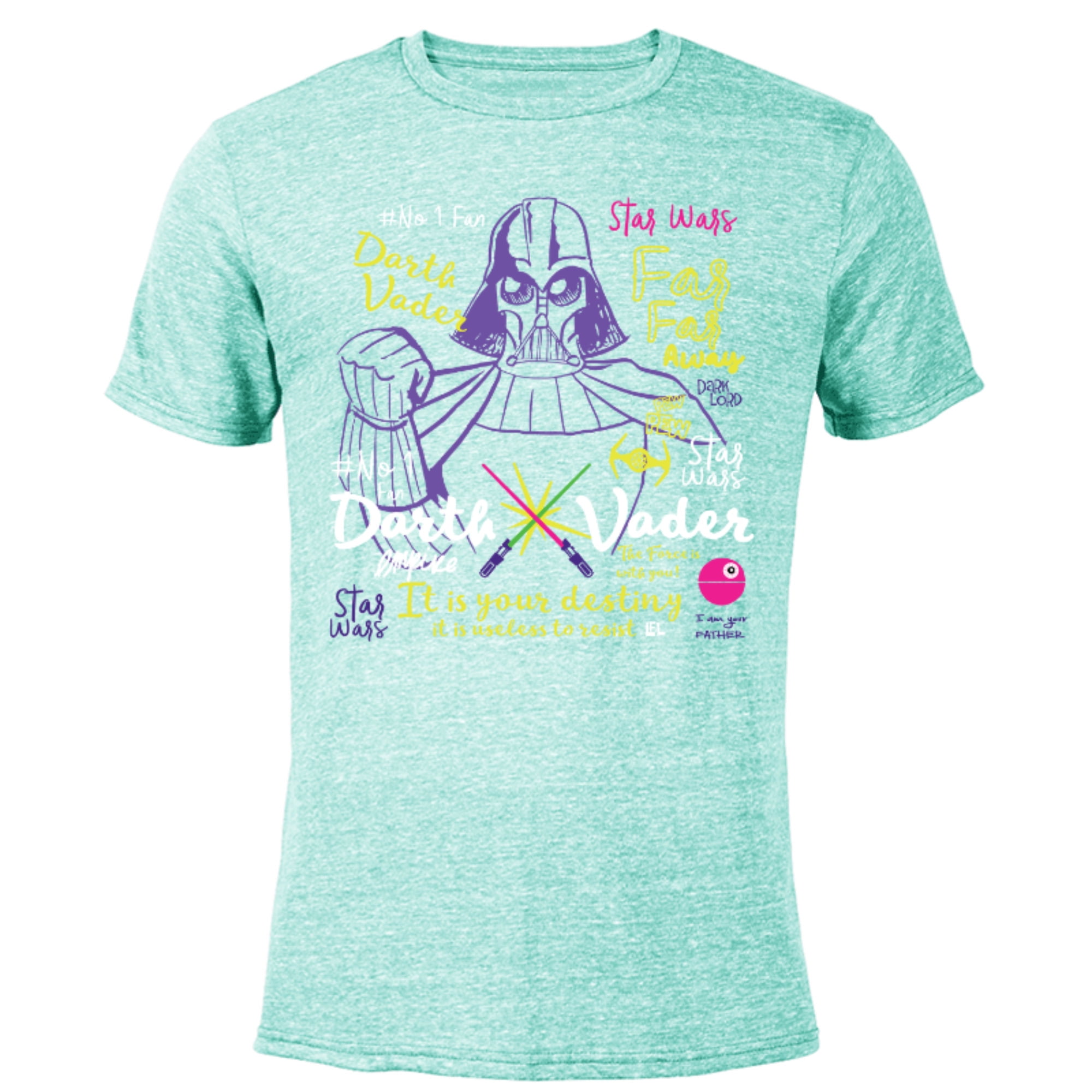 Star Wars Darth Vader Quotes and Doodles - Short Sleeve Blended T-Shirt ...