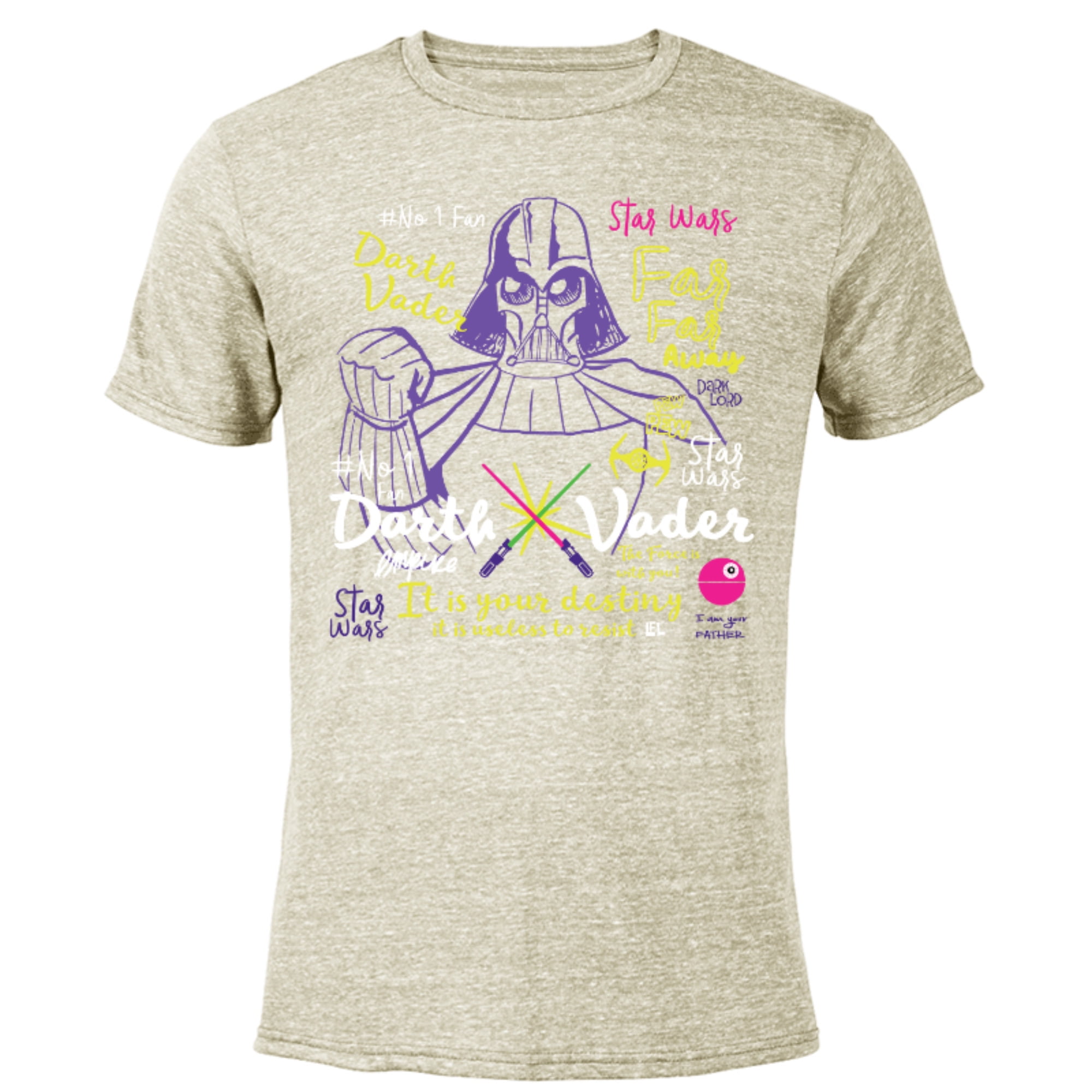 Star Wars Darth Vader Quotes and Doodles - Short Sleeve Blended T-Shirt ...