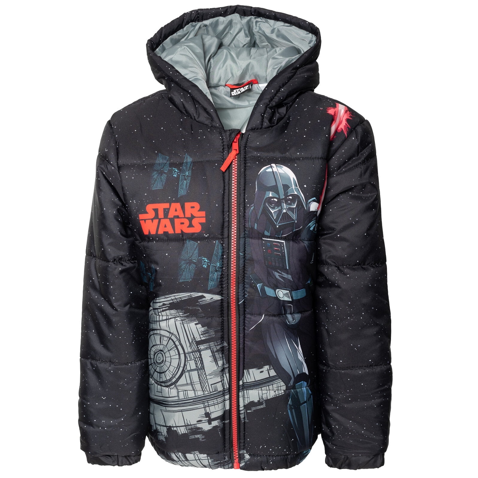 Star Wars Character Darth Vader TIE Fighter Boys Zip Up Puffer Coat ...