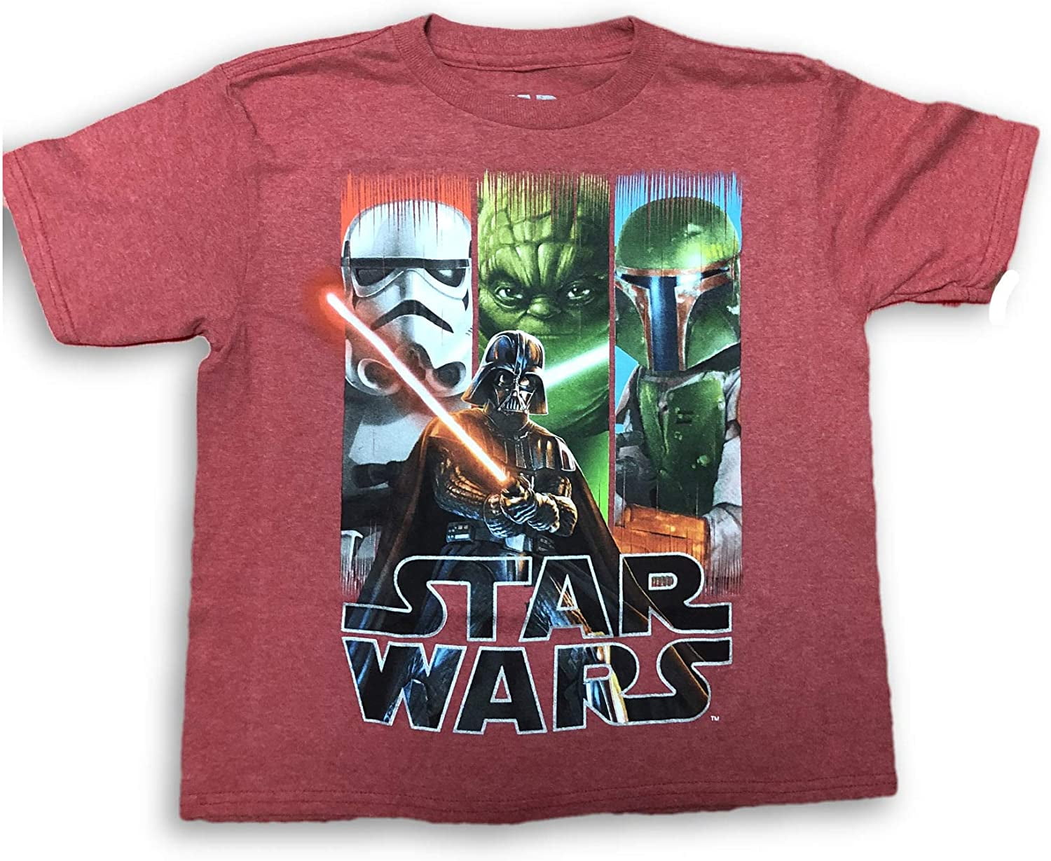 Star Wars Darth Vader Yoda Storm Troopers Boy's T-Shirt - Walmart.com