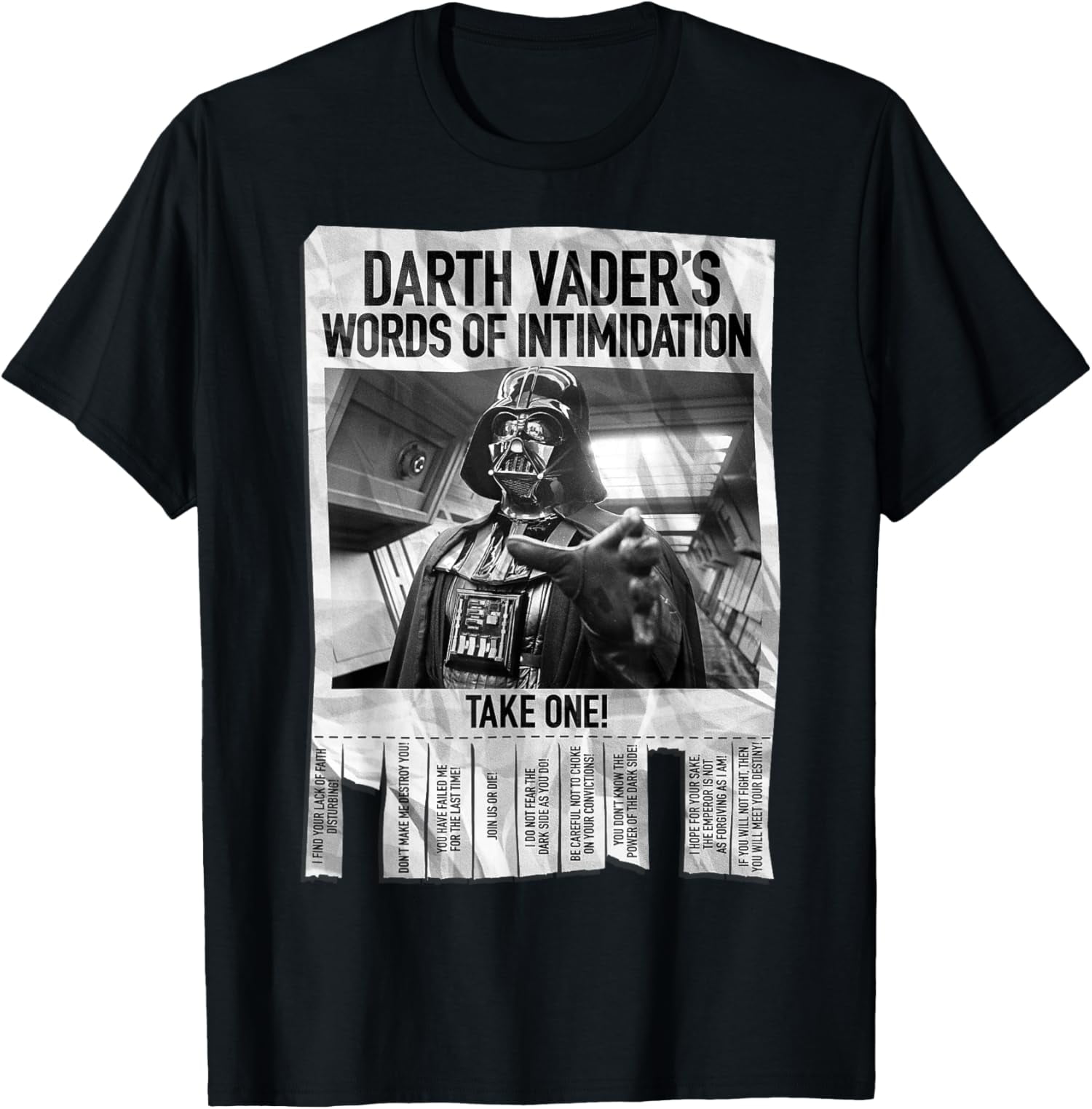 Star Wars Darth Vader's Words Of Intimidation Poster for men women ...