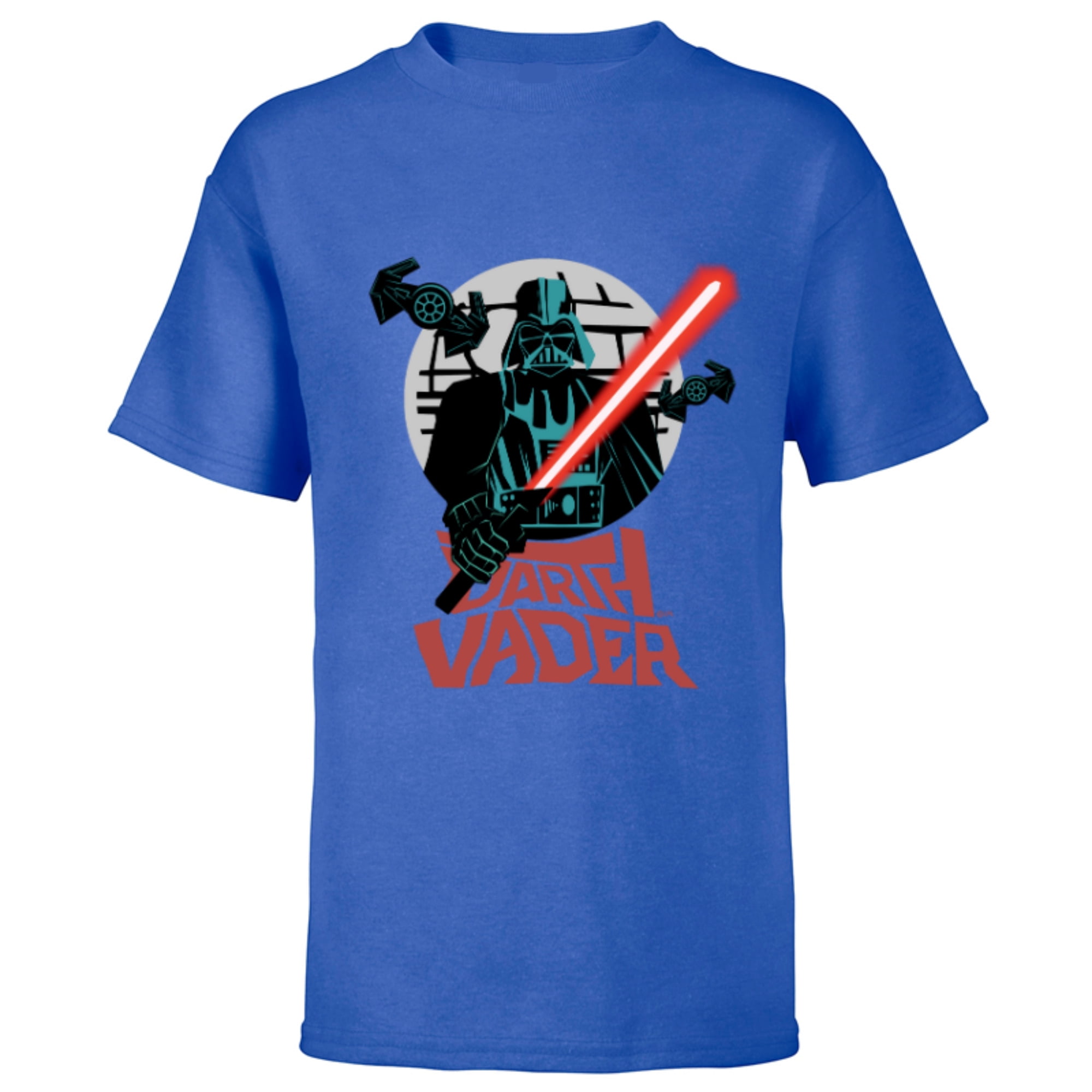 Star Wars Darth Vader with Lightsaber Block Print Style - Short Sleeve ...