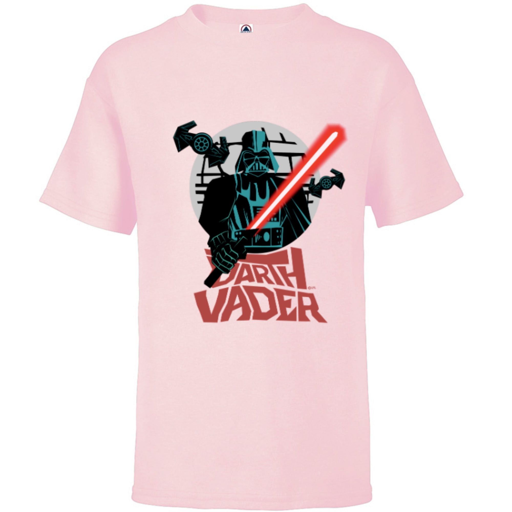 Star Wars Darth Vader with Lightsaber Block Print Style - Short Sleeve ...