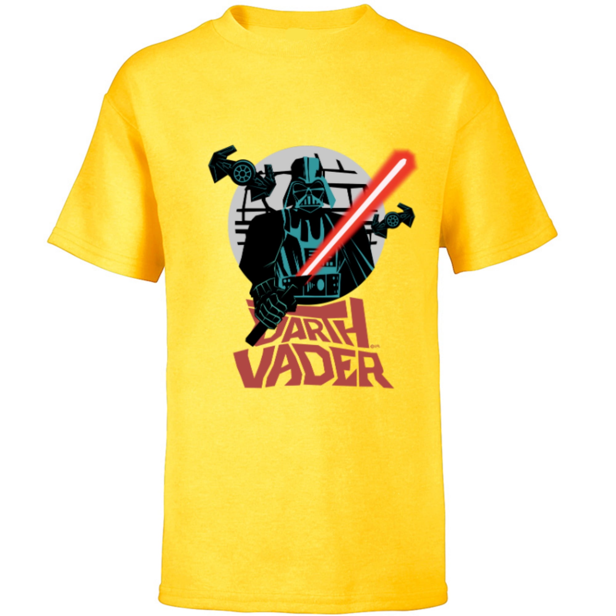 Star Wars Darth Vader with Lightsaber Block Print Style - Short Sleeve ...