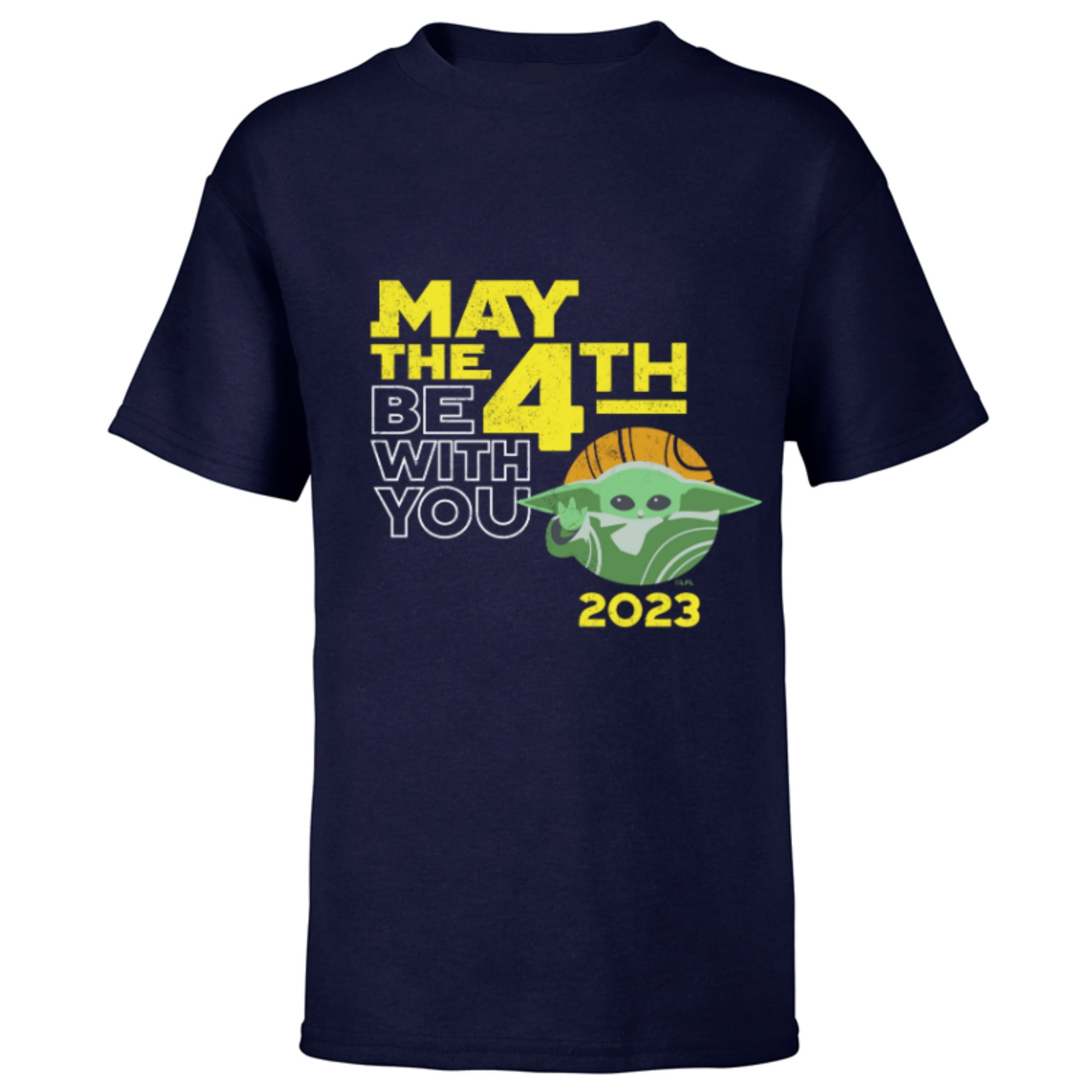 Star Wars Day May the 4th Be With You 2023 Grogu Distressed - Short ...