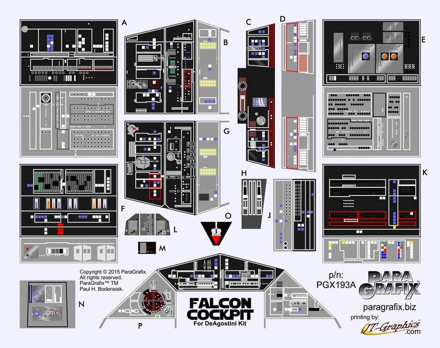 Star Wars - DeAgostini Millenium Falcon Cockpit Decals - PGX193A ...