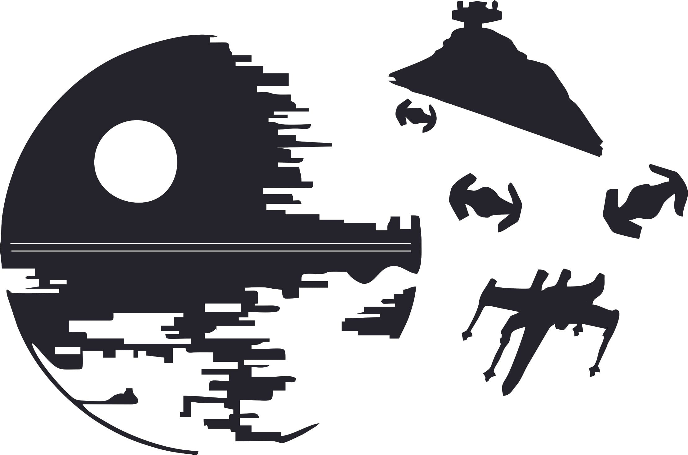 Star Wars Death Star Cartoon Character Wall Art Vinyl Sticker Design ...