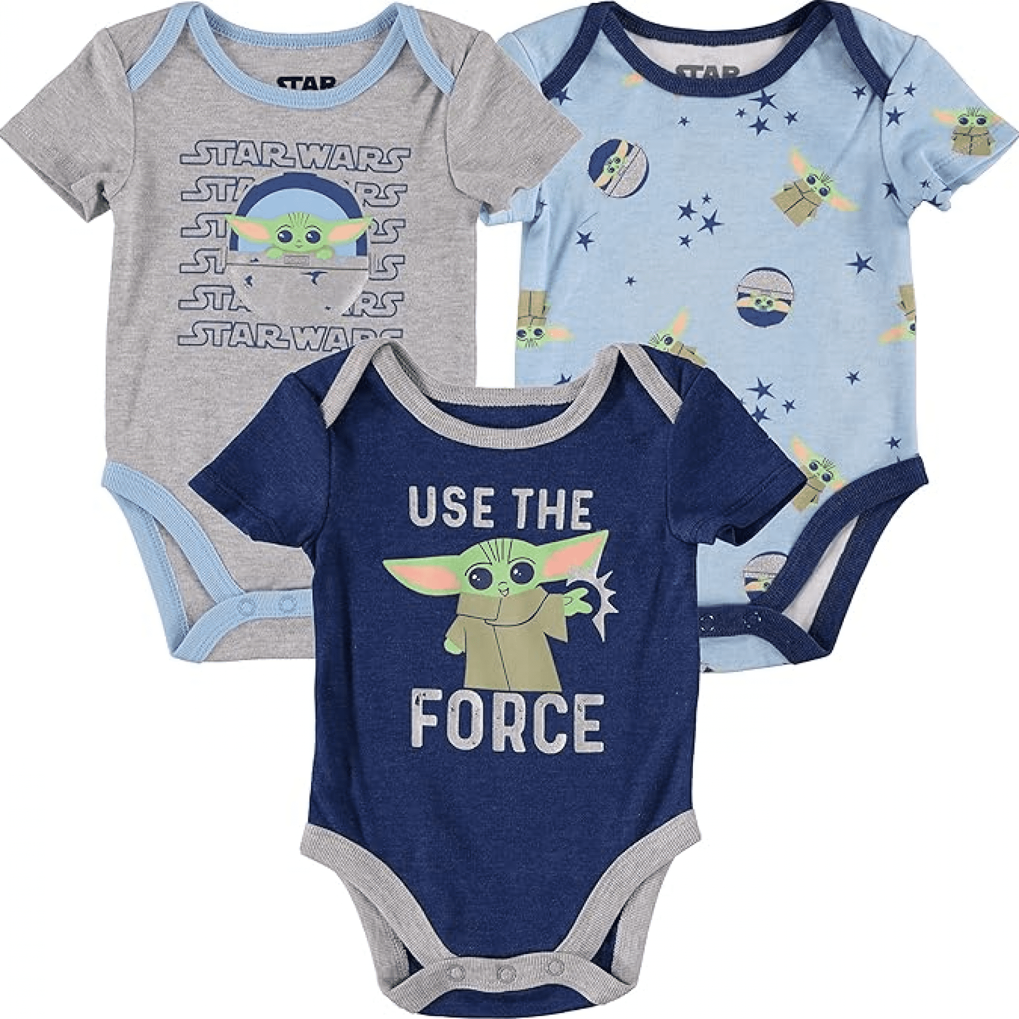 Star Wars Disney The Child Infant Short Sleeve Bodysuits 3-Pack-6-9 ...