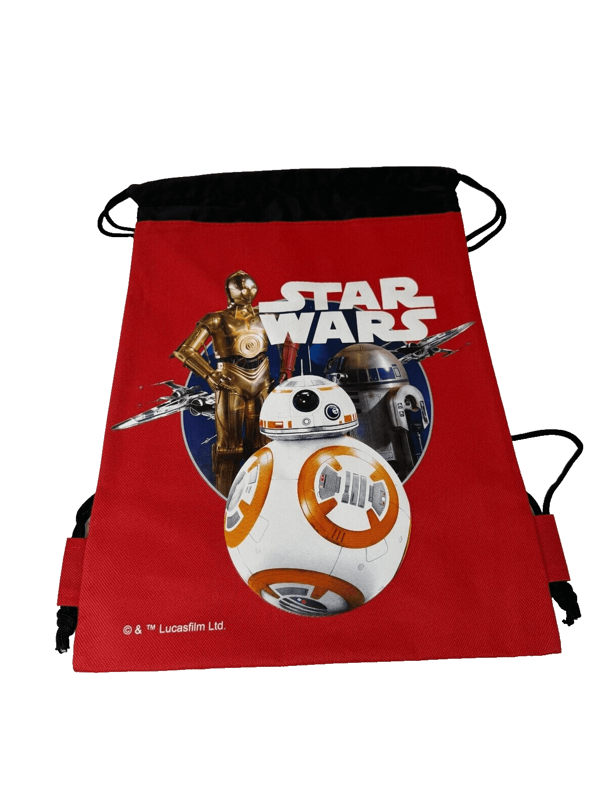 Star Wars Drawstring Backpack School Sport Grey Gym Bag- BB9- RED ...