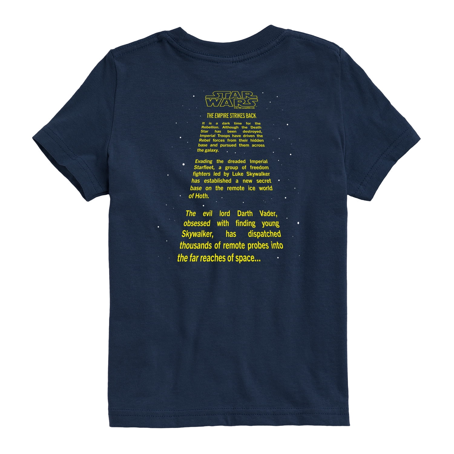 Star Wars - Empire Strikes Back Crawl - Youth Boys Short Sleeve Graphic ...