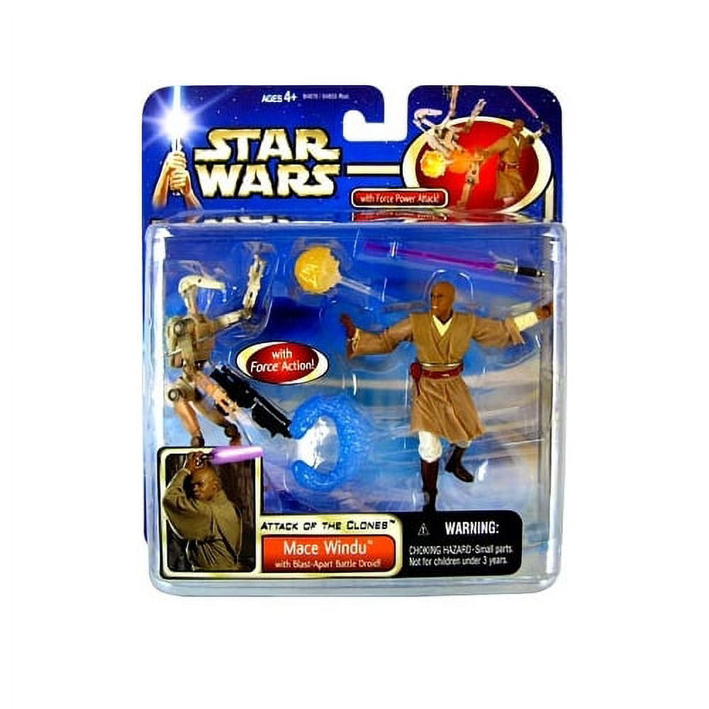 Star Wars: Episode 2 Deluxe Mace Windu with Battle Droid Action Figure ...