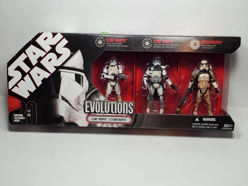 Star Wars Evolutions Clone Trooper to Stormtrooper Action Figure 3Pk ...