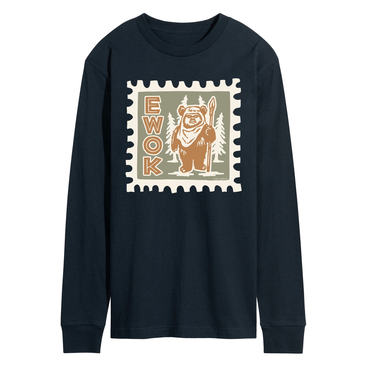 Star Wars - Ewok Stamp - Men's Long Sleeve Graphic T-Shirt - Walmart.com