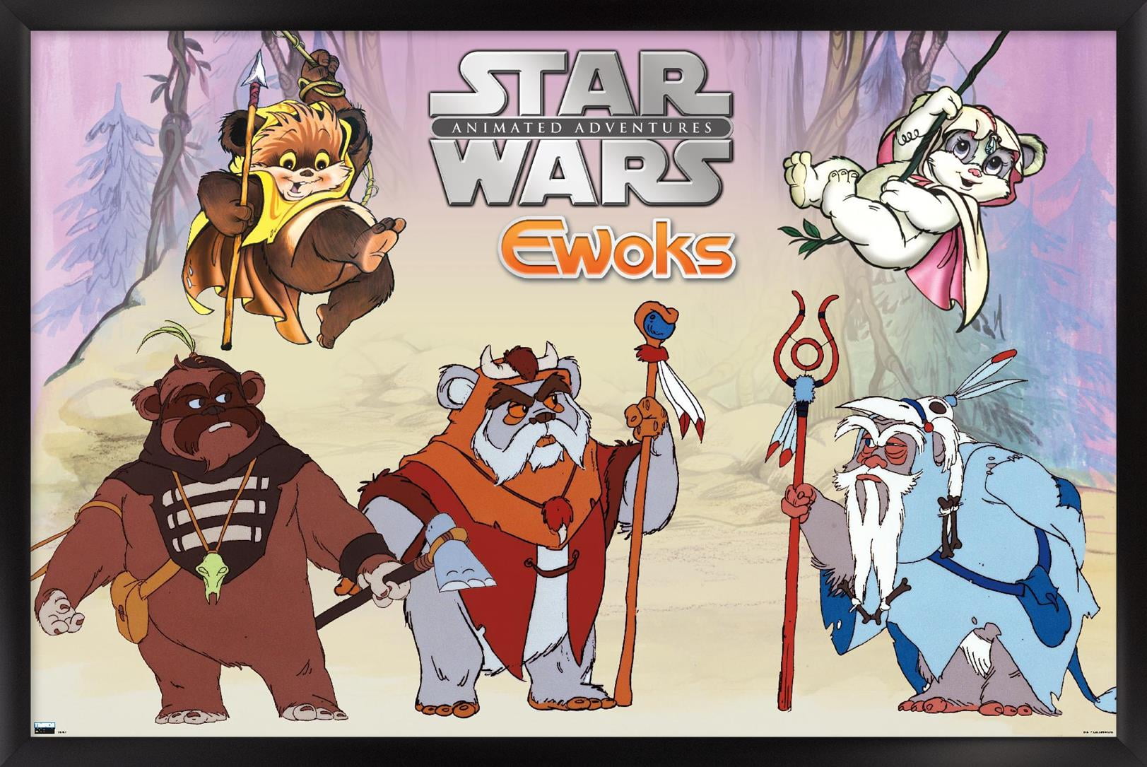 Star Wars: Ewoks - Group Wall Poster, 22.375" x 34", Framed - Walmart.com